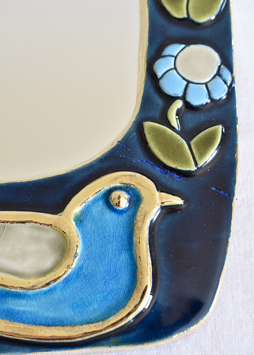 Miroir Mésange Turquoise Mithé Espelt – AIMÉE.AIMER